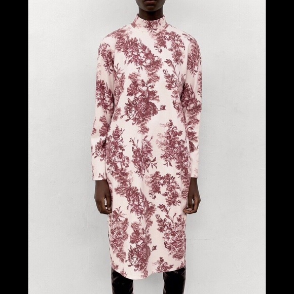Zara | Dresses | Zara Soft Toile Midi Dress | Poshmark